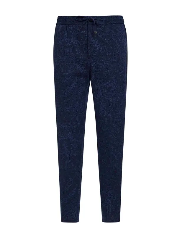 Etro Paisley-pattern Seersucker Jersey Jogger Trousers - Multicolor