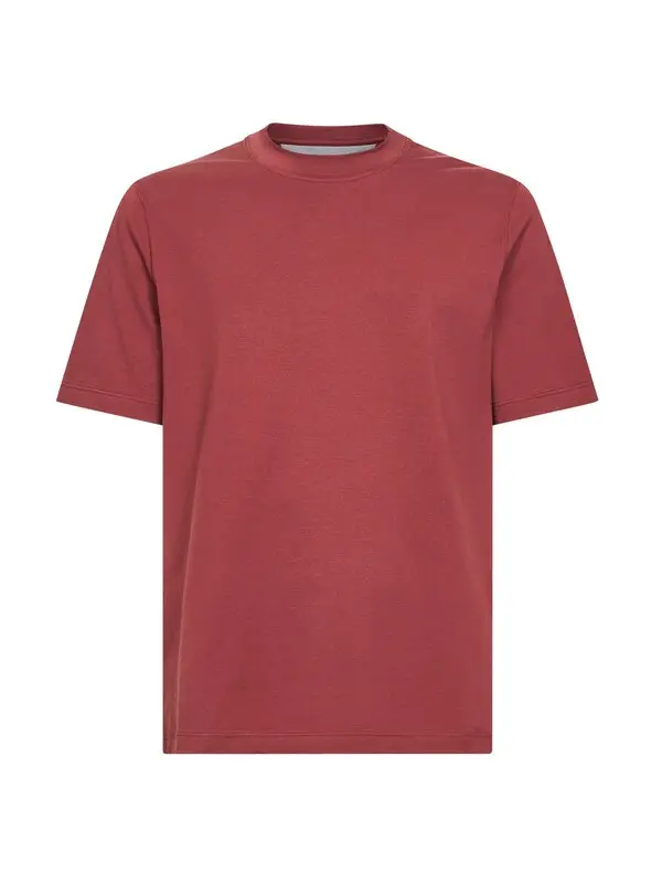 Brunello Cucinelli Coral Cotton Jersey Crewneck T-shirt