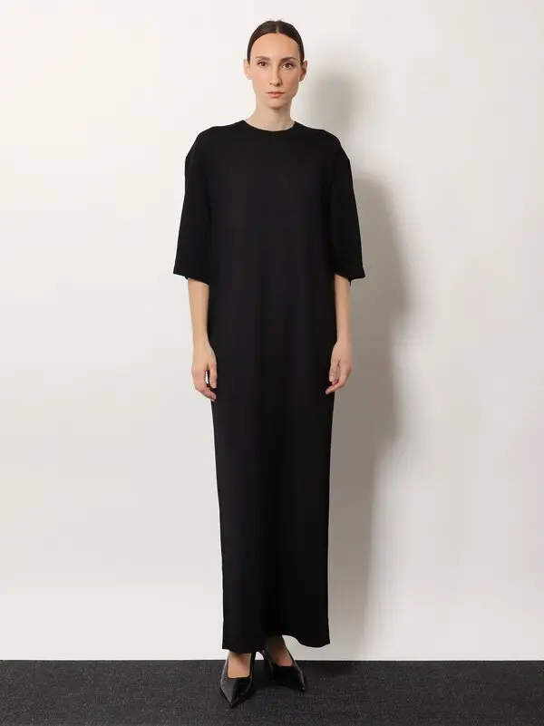 TOTEME Long Merino Wool Dress - Black