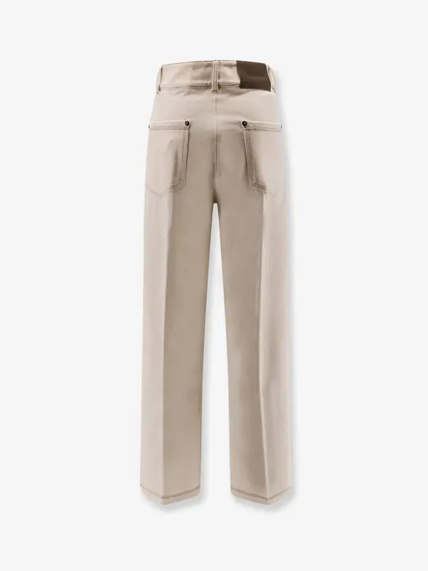 Max Mara Cotton Blend Trousers - Cream