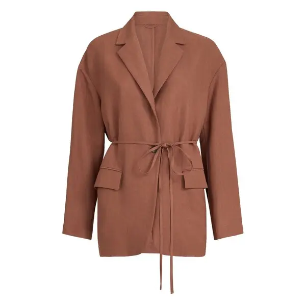 Brunello Cucinelli Linen Blend Blazer With Monili Detail