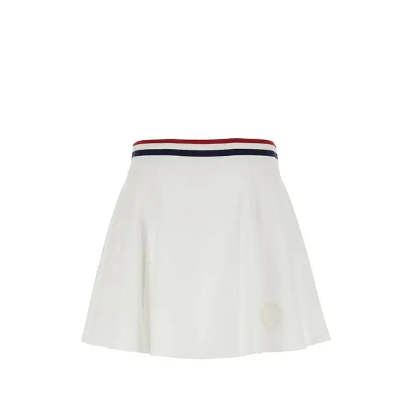 Brunello Cucinelli A-line Skirt With Striped Waistband - White