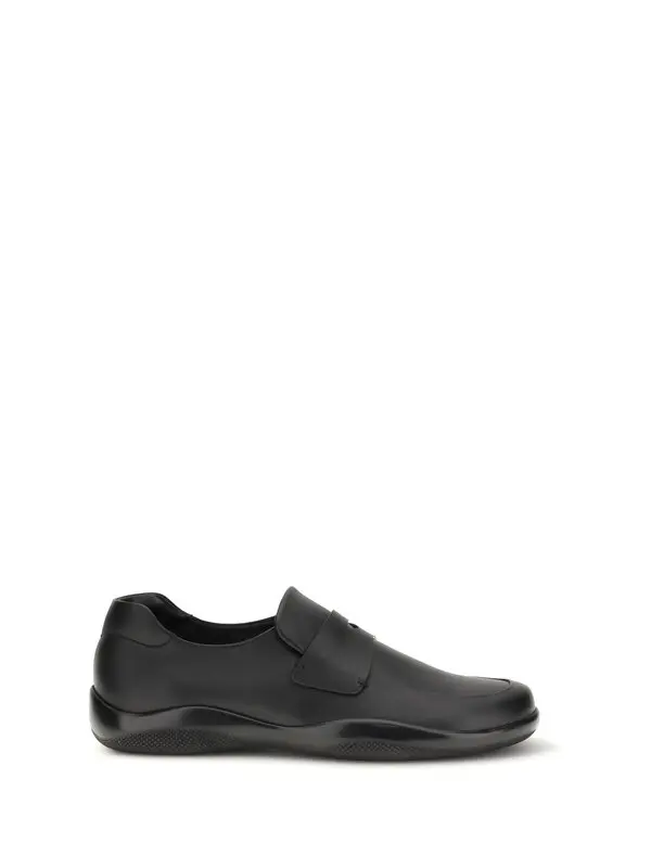 Prada Toblach Leather Loafers - Black