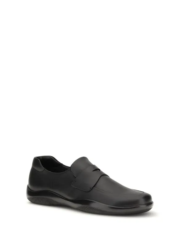 Prada Toblach Leather Loafers - Black