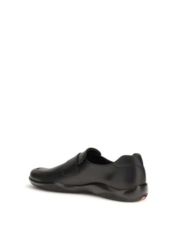 Prada Toblach Leather Loafers - Black