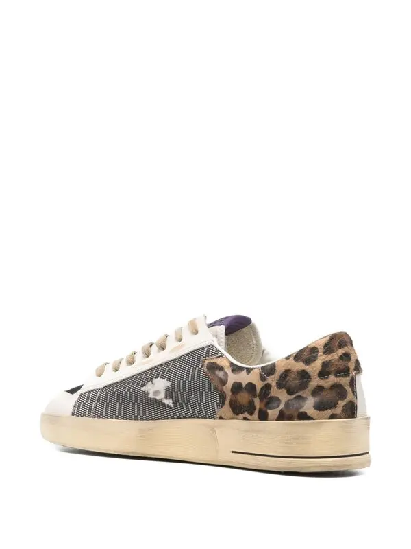 GOLDEN GOOSE Stardan Leopard Print Paneled Sneakers