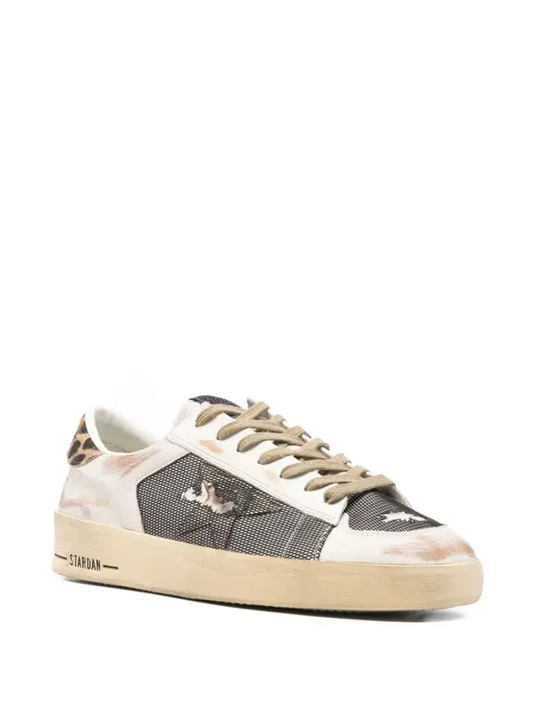 GOLDEN GOOSE Stardan Leopard Print Paneled Sneakers