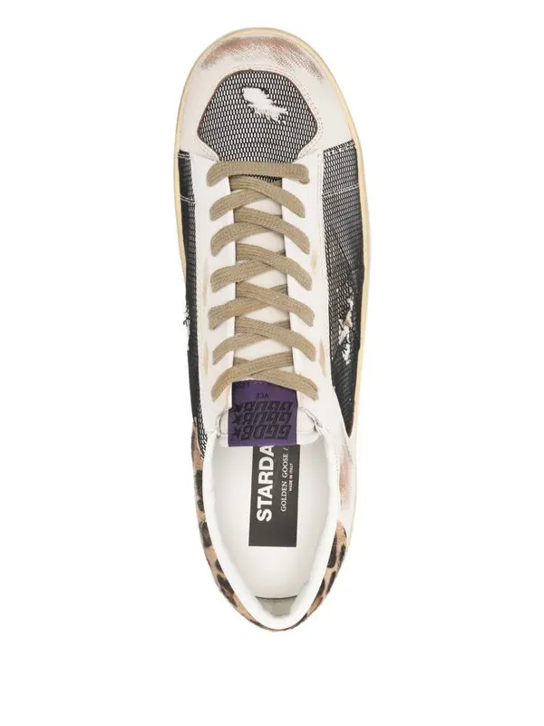 GOLDEN GOOSE Stardan Leopard Print Paneled Sneakers