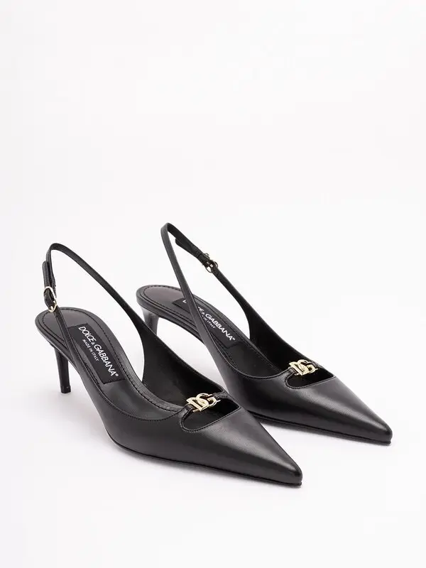 Dolce & Gabbana Silk-effect Nappa Leather Slingbacks - Multicolor