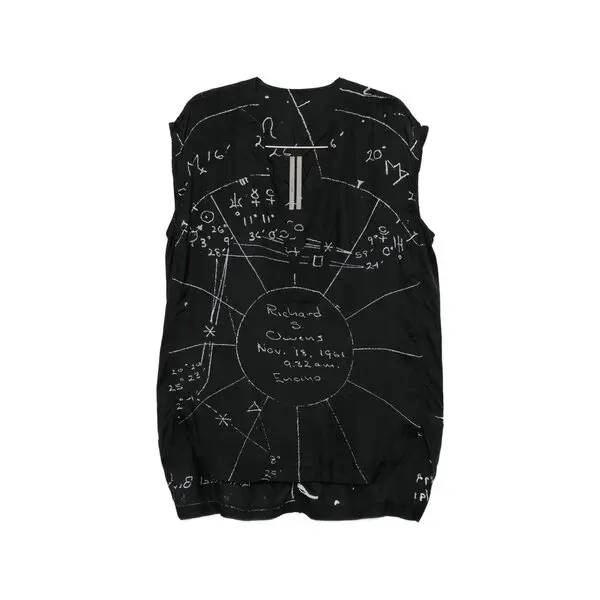 Rick Owens Graphic Print V-neck Sleeveless Top