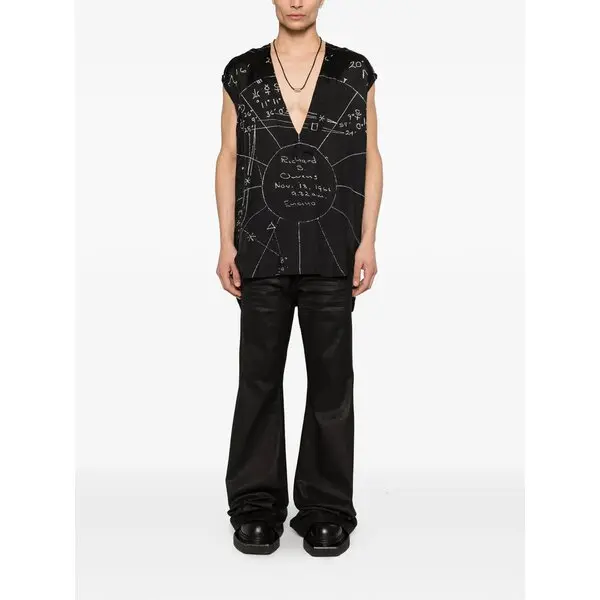 Rick Owens Graphic Print V-neck Sleeveless Top