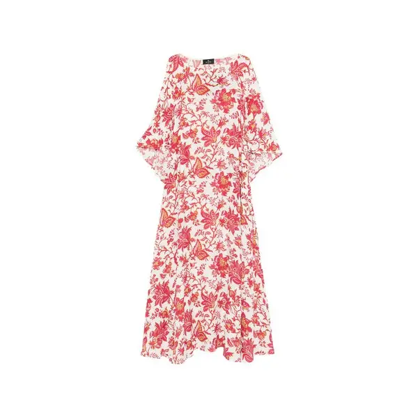 Etro Floral Print Viscose Beach Dress - Pink