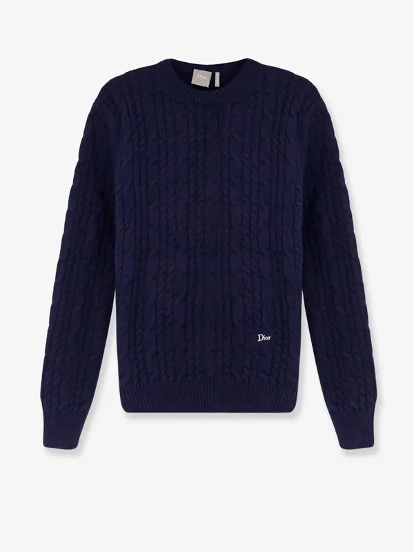 Dior Cable-knit Cashmere Crew Neck Sweater - Multicolor