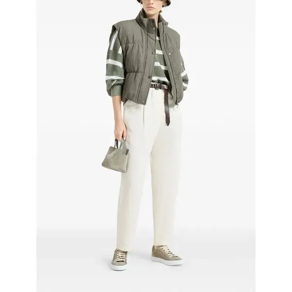 Brunello Cucinelli Tapered Trousers In Linen Blend