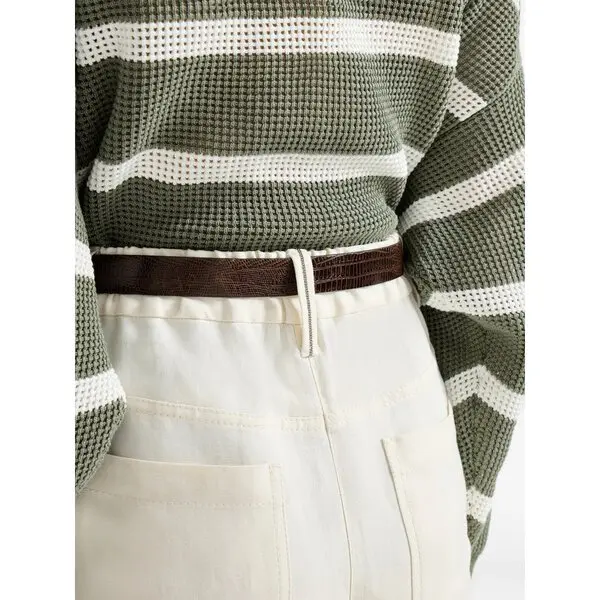 Brunello Cucinelli Tapered Trousers In Linen Blend