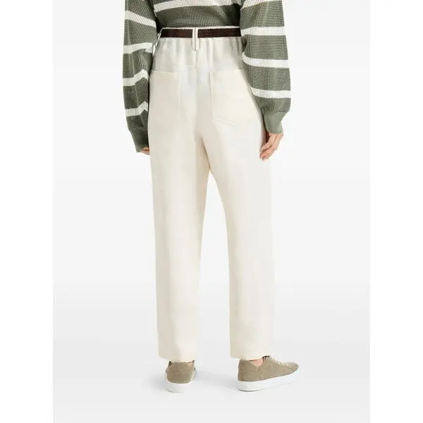 Brunello Cucinelli Tapered Trousers In Linen Blend