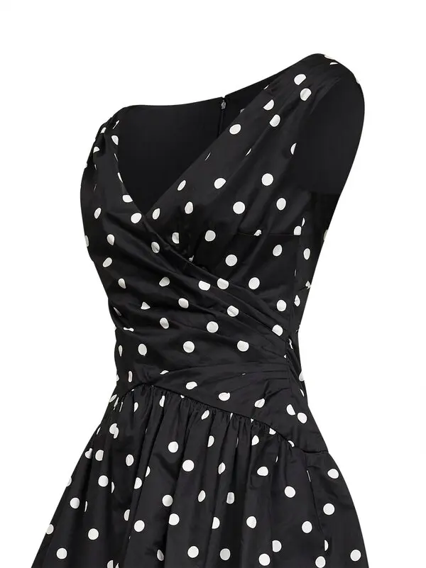 SELF-PORTRAIT Black Polka Dot Cotton Mini Dress - Multicolor