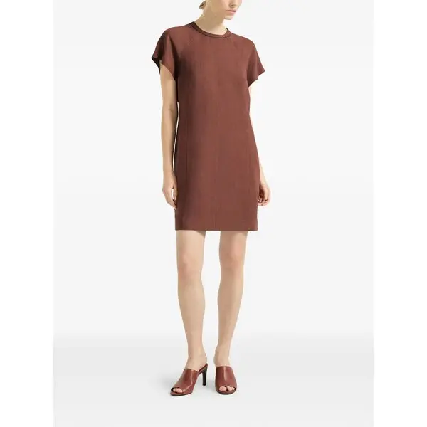Brunello Cucinelli Short Sleeve Dress With Trim Detail