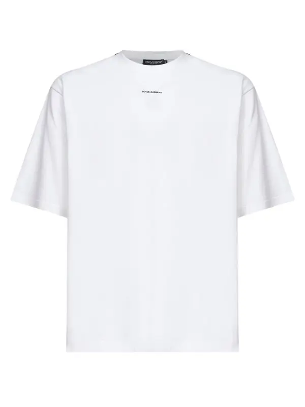 Dolce & Gabbana White Cotton Printed Oversized T-shirt