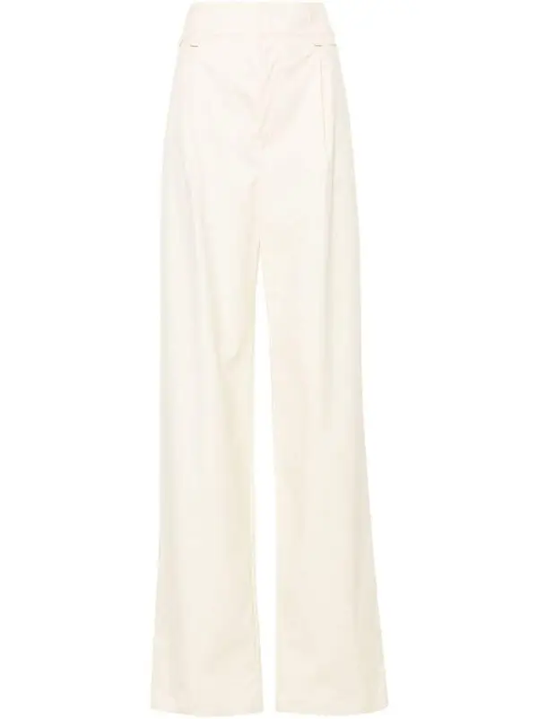 Saint Laurent Wide Leg Cotton Trousers