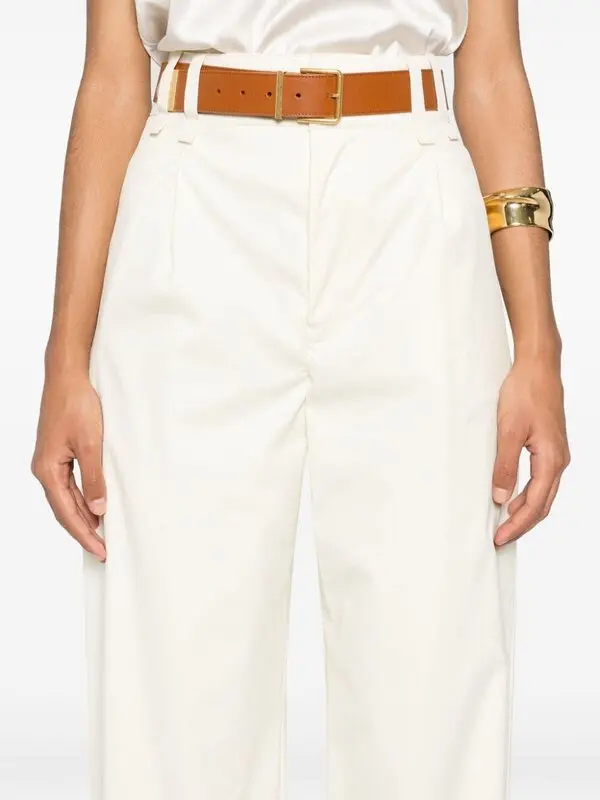 Saint Laurent Wide Leg Cotton Trousers