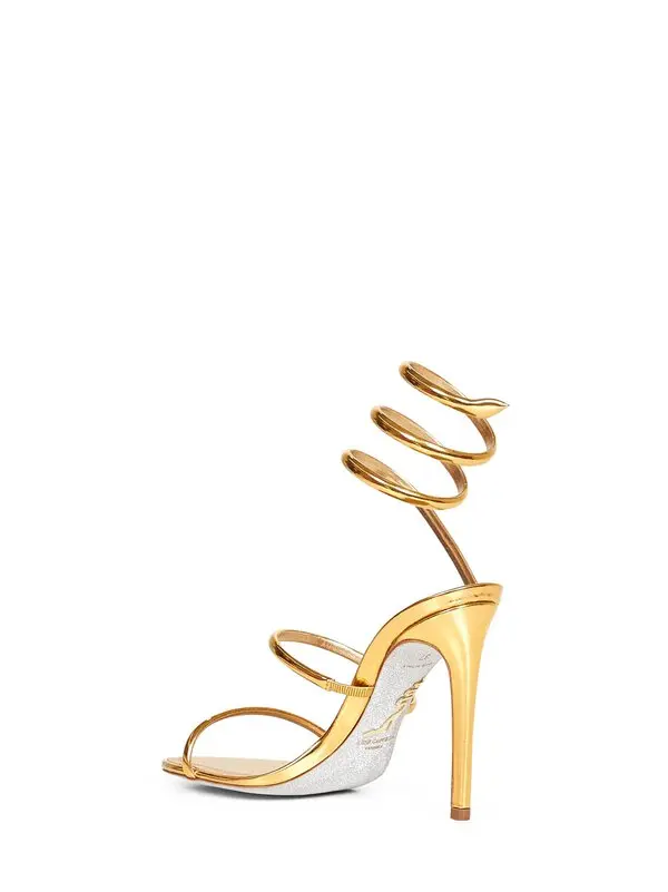 Rene Caovilla Metallic Gold Cleo 105 Sandals - Multicolor