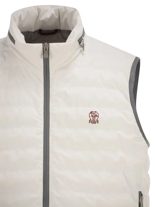 Brunello Cucinelli Sleeveless Down Jacket With Removable Hood