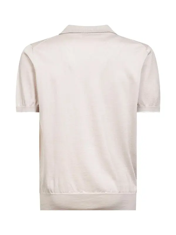 Brunello Cucinelli Jute Cotton Knit Polo Shirt - Multicolor