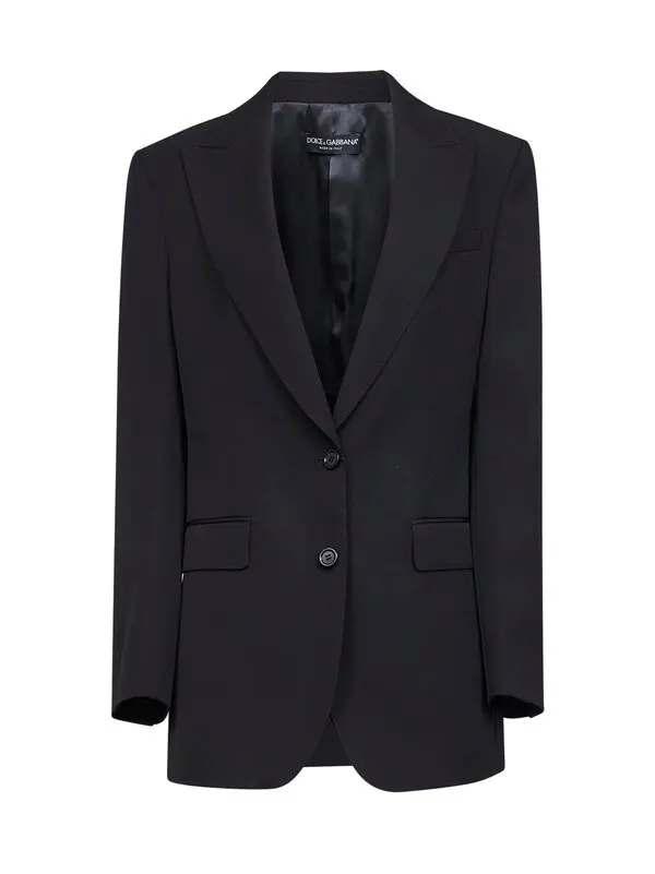 Dolce & Gabbana Black Wool Gabardine Jacket