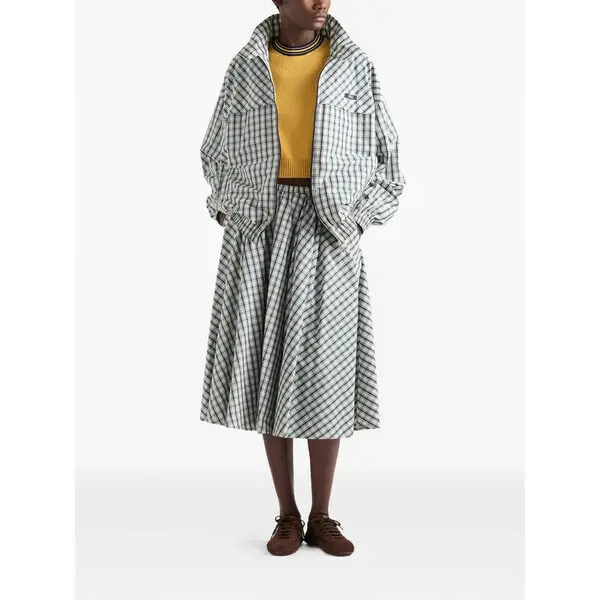 Prada Checked Zip-up Bomber Jacket