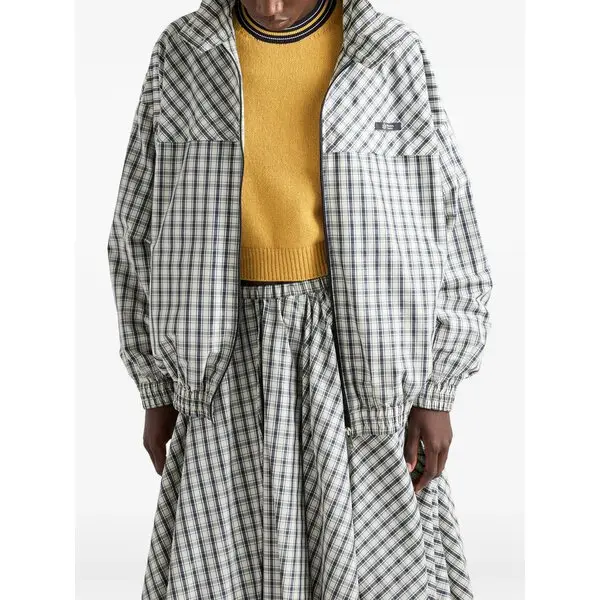 Prada Checked Zip-up Bomber Jacket