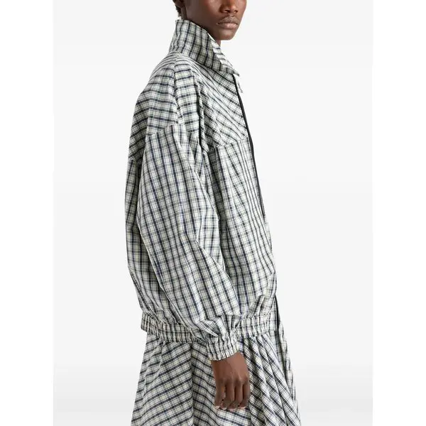 Prada Checked Zip-up Bomber Jacket
