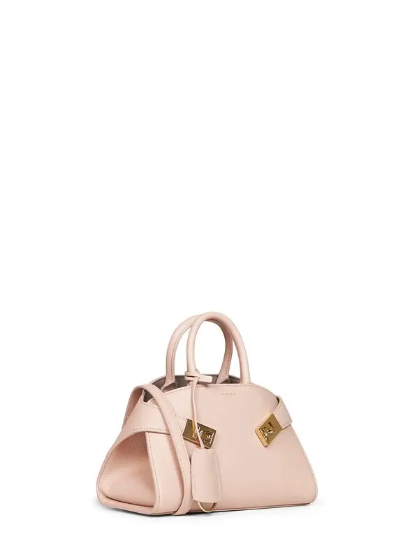 FERRAGAMO Dusty Pink Calfskin Leather Hug Xs Mini Bag - Multicolor