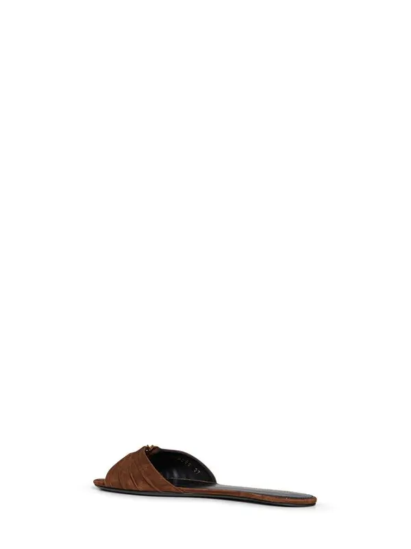 Saint Laurent Babylone Flat Sandals In Suede - Multicolor