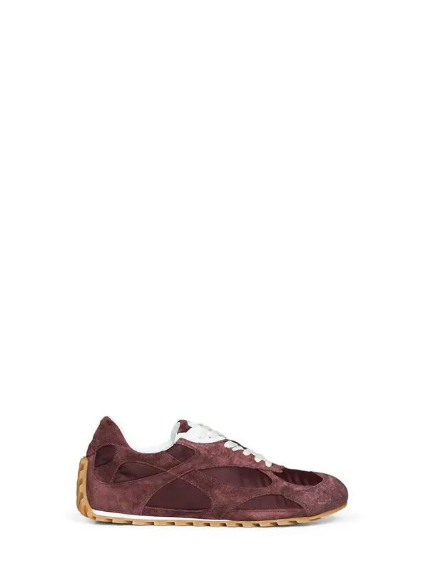 Bottega Veneta Deep Mahogany Suede And Nylon Orbit Flash Sneakers - Multicolor