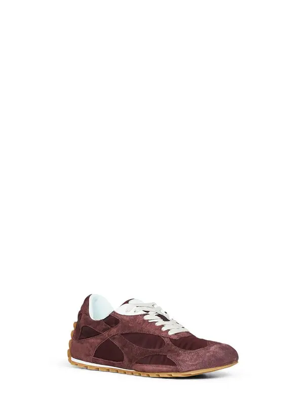Bottega Veneta Deep Mahogany Suede And Nylon Orbit Flash Sneakers - Multicolor