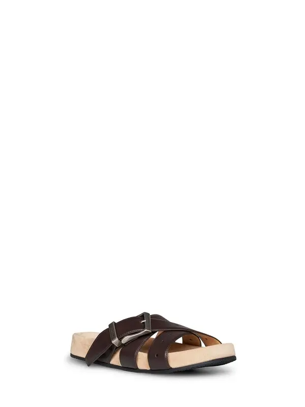 Balenciaga Black Calf Leather Belt Mules - Multicolor