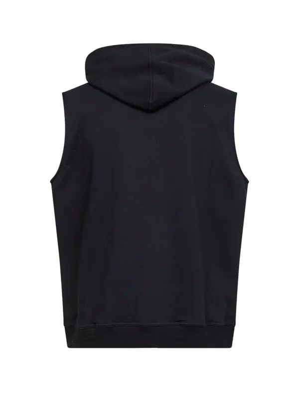 Brunello Cucinelli Black Techno Fleece Zip-up Hooded Vest