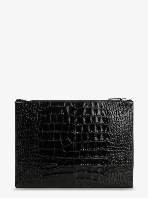TOM FORD Leather Crocodile Print Clutch