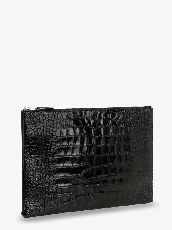 TOM FORD Leather Crocodile Print Clutch