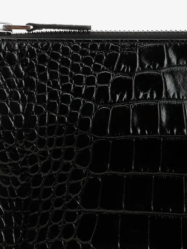 TOM FORD Leather Crocodile Print Clutch