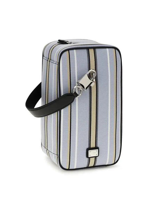 Dolce & Gabbana Lock Handbag In Jacquard Fabric - Blue