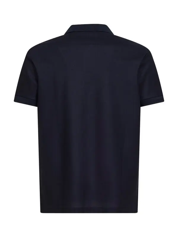 Burberry Blue Cotton Pique Polo Shirt With Embroidered Equestrian Knight Design - Multicolor