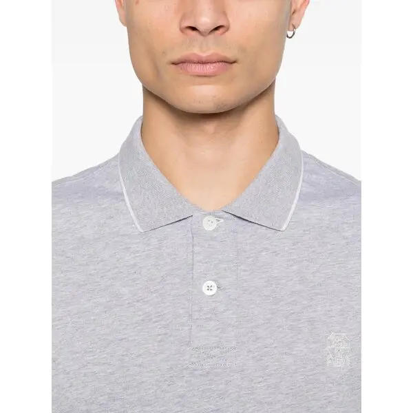 Brunello Cucinelli Grey Polo Shirts - Gray
