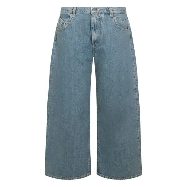 Attico Cotton Wide-leg Jeans - Blue