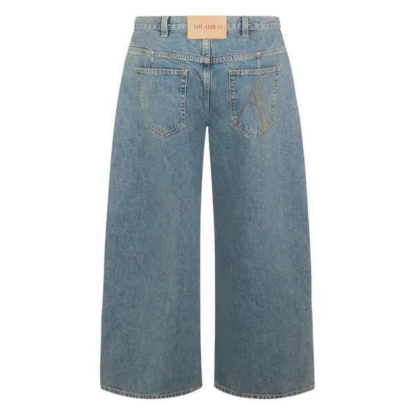 Attico Cotton Wide-leg Jeans - Blue
