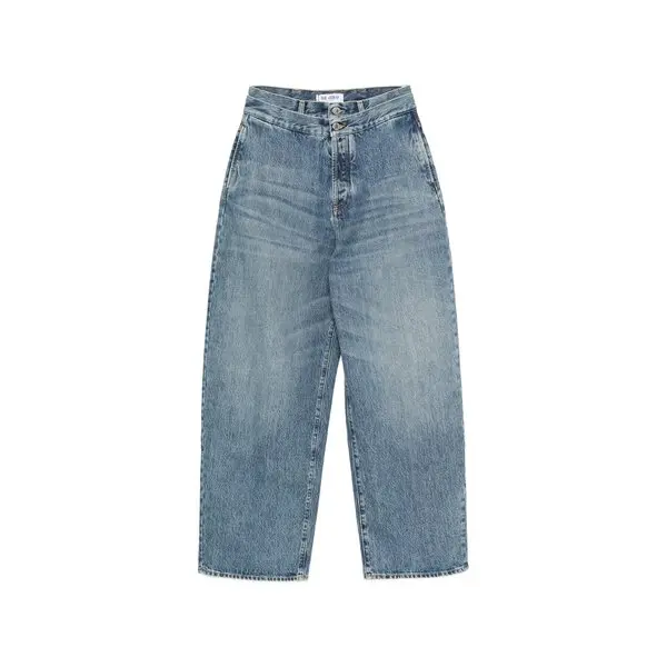 Attico Cotton Wide-leg Jeans - Blue