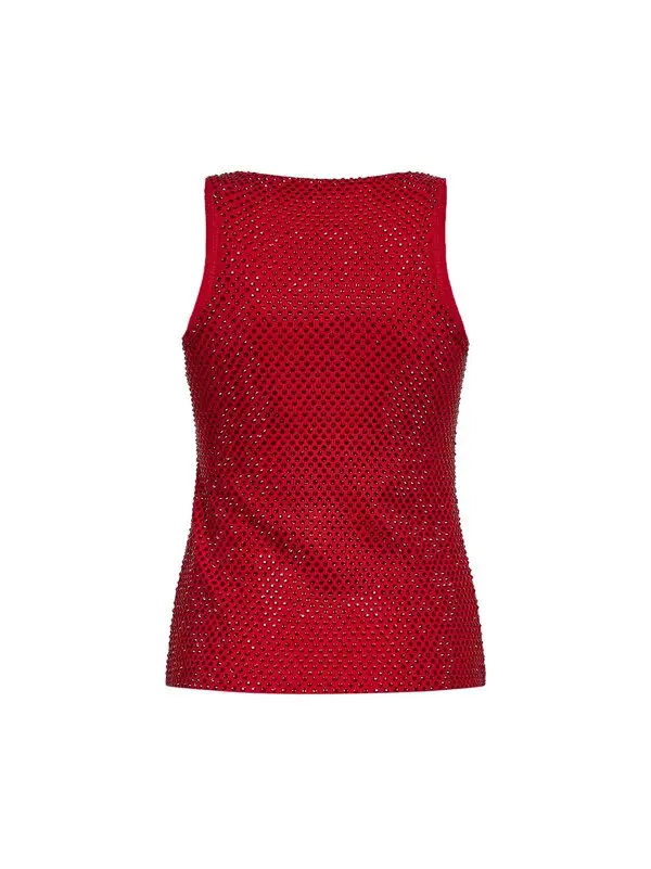 Giuseppe Di Morabito Crystal-embellished Stretch Cotton Knit Tank Top