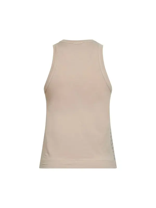 Brunello Cucinelli Ribbed Crewneck Halterneck Top With Sequin Embroidery