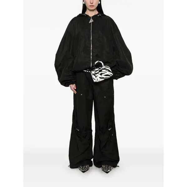 Attico Polyester Blend Zip-up Bomber Jacket - Black